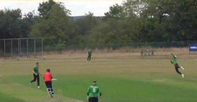 James Kinder takes a one-handed screamer in club cricket - Guerilla Cricket