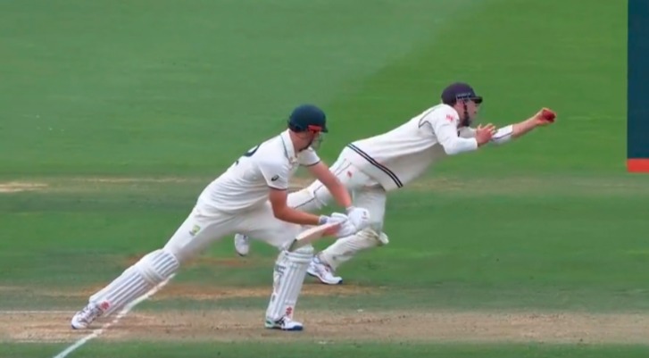 Will Young takes a sharp catch at forward short leg - Guerilla Cricket
